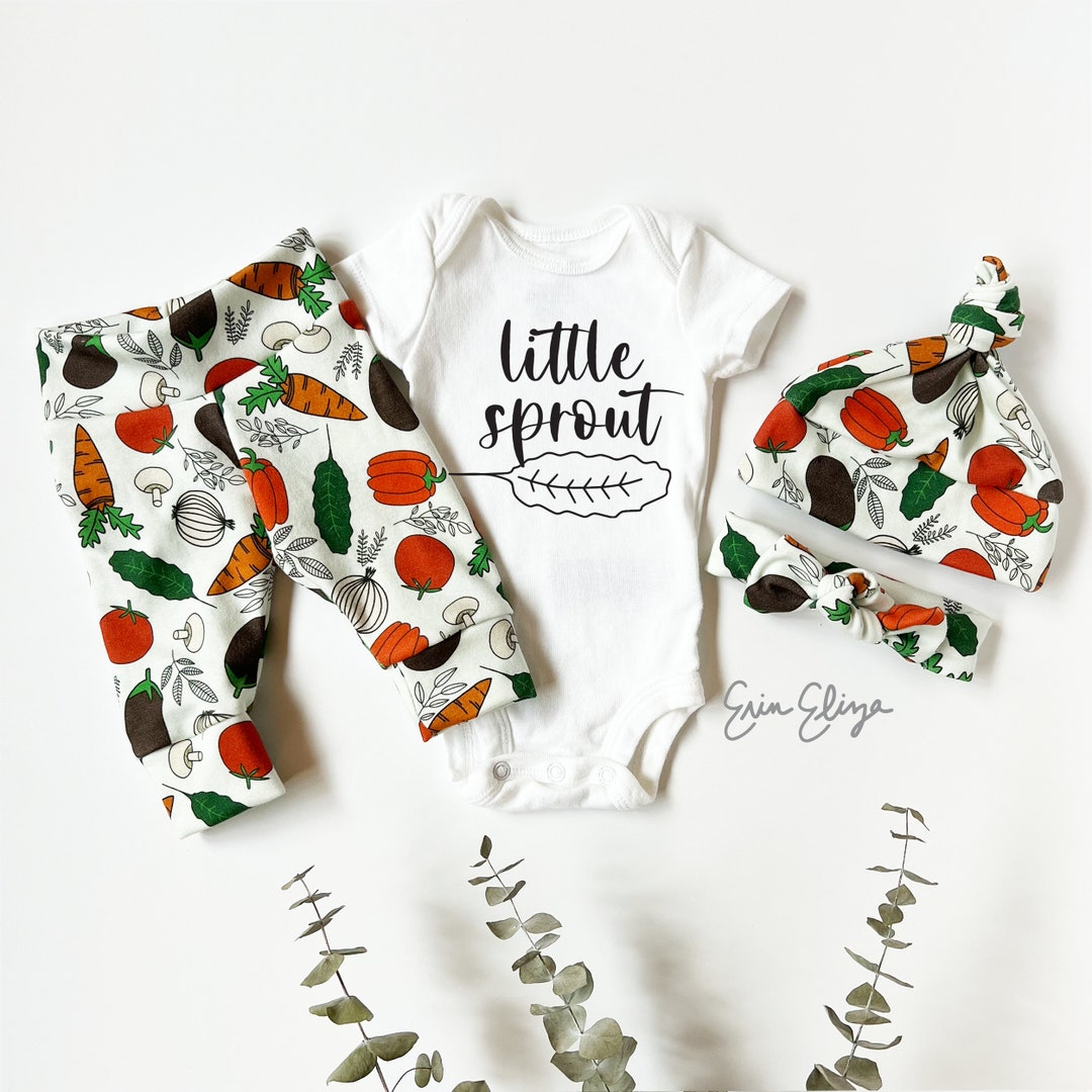 Little Sprout Baby Outfit, Kale Baby Gift, Vegetable Baby Outfit ...