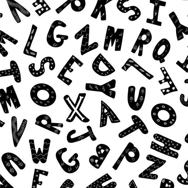 Alphabet Fabric - Etsy