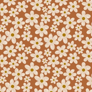Daisy Fabric, Boho Floral Fabric, Modern and Simple Flower Fabric, Baby ...