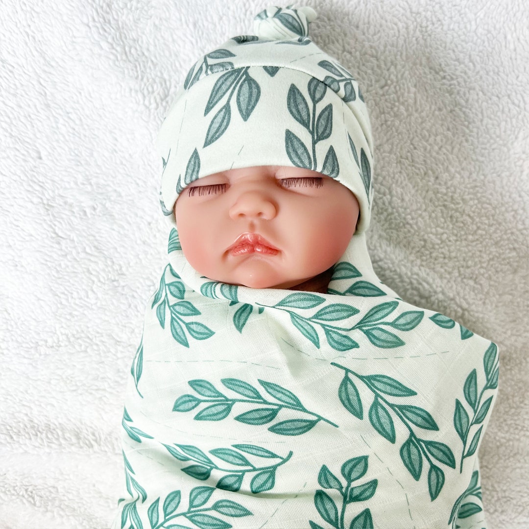 Botanical Swaddle Blanket, Coming Home Swaddle Set Gender Neutral, Modern Baby Swaddle, Gender ...