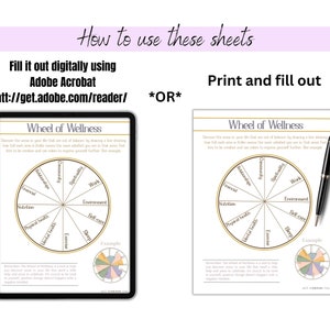 Wheel of Wellness, Self Coaching Tools, Self-care Worksheet, Coaching ...