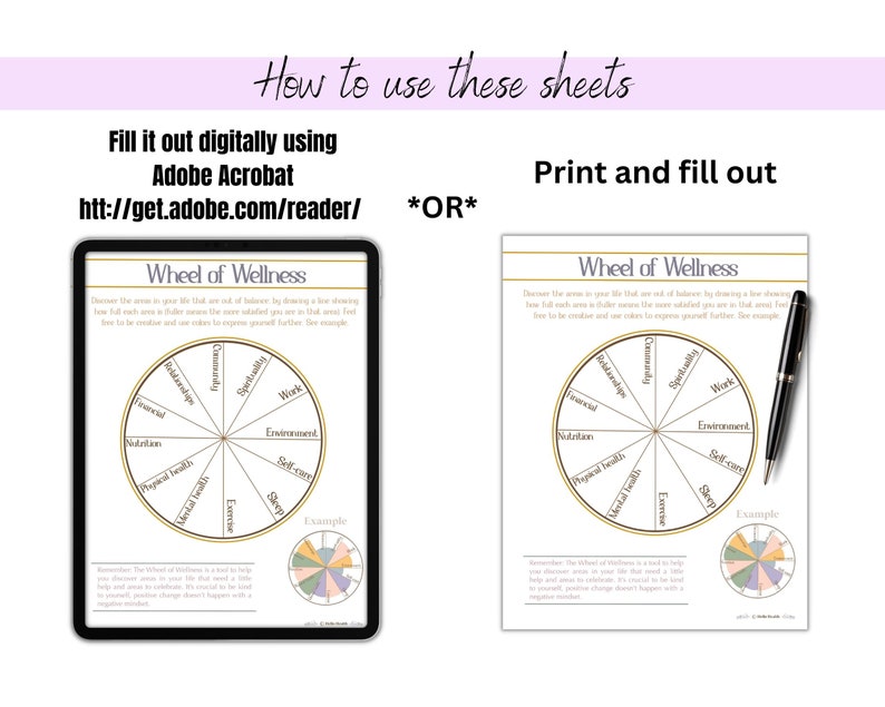 Wheel of Wellness, Self Coaching Tools, Self-care Worksheet, Coaching ...