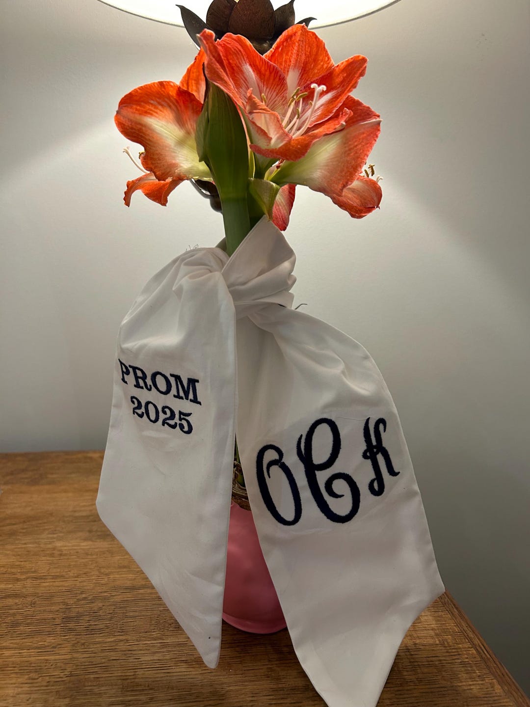 Prom Sash- Monogrammed White Cotton - Etsy
