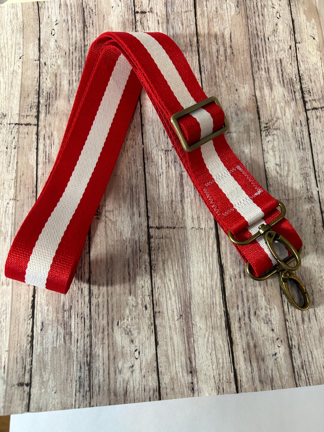 Red & White Striped Handbag Strap - Etsy