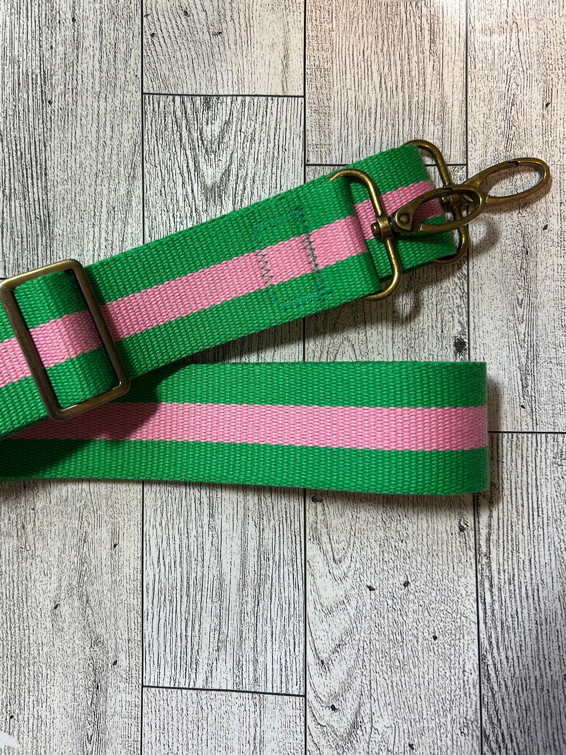 Pink and Green Striped Handbag Straps - Etsy