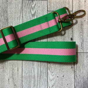 Pink and Green Striped Handbag Straps - Etsy