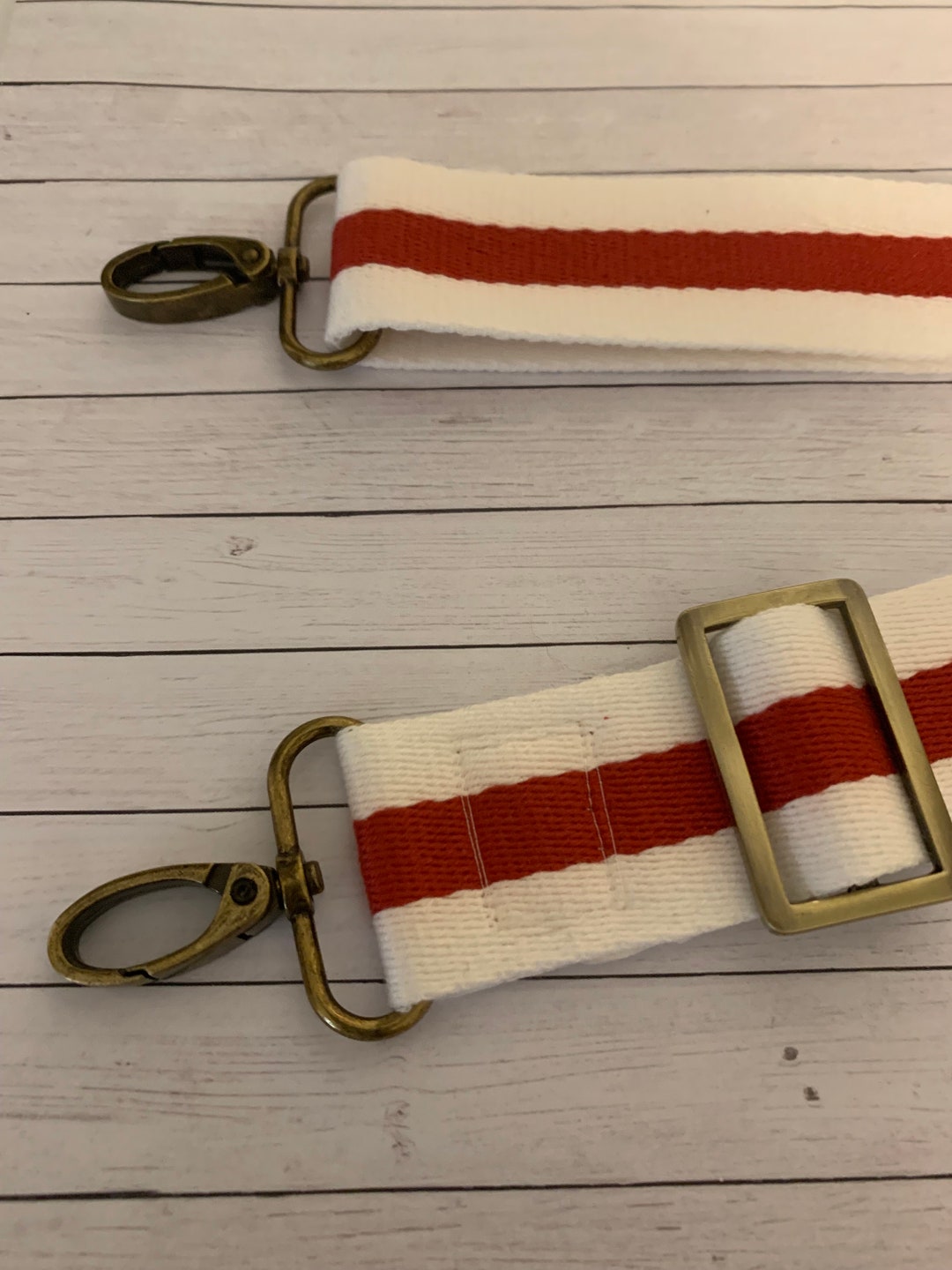 Red and White Striped Handbag Strap - Etsy