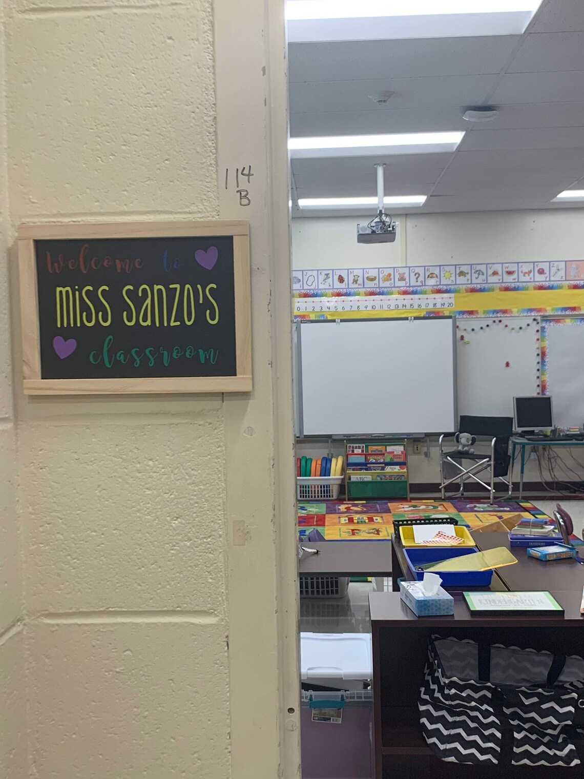 Personalized Teacher Chalkboard Sign Classroom Sign Wood Chalkboard ...