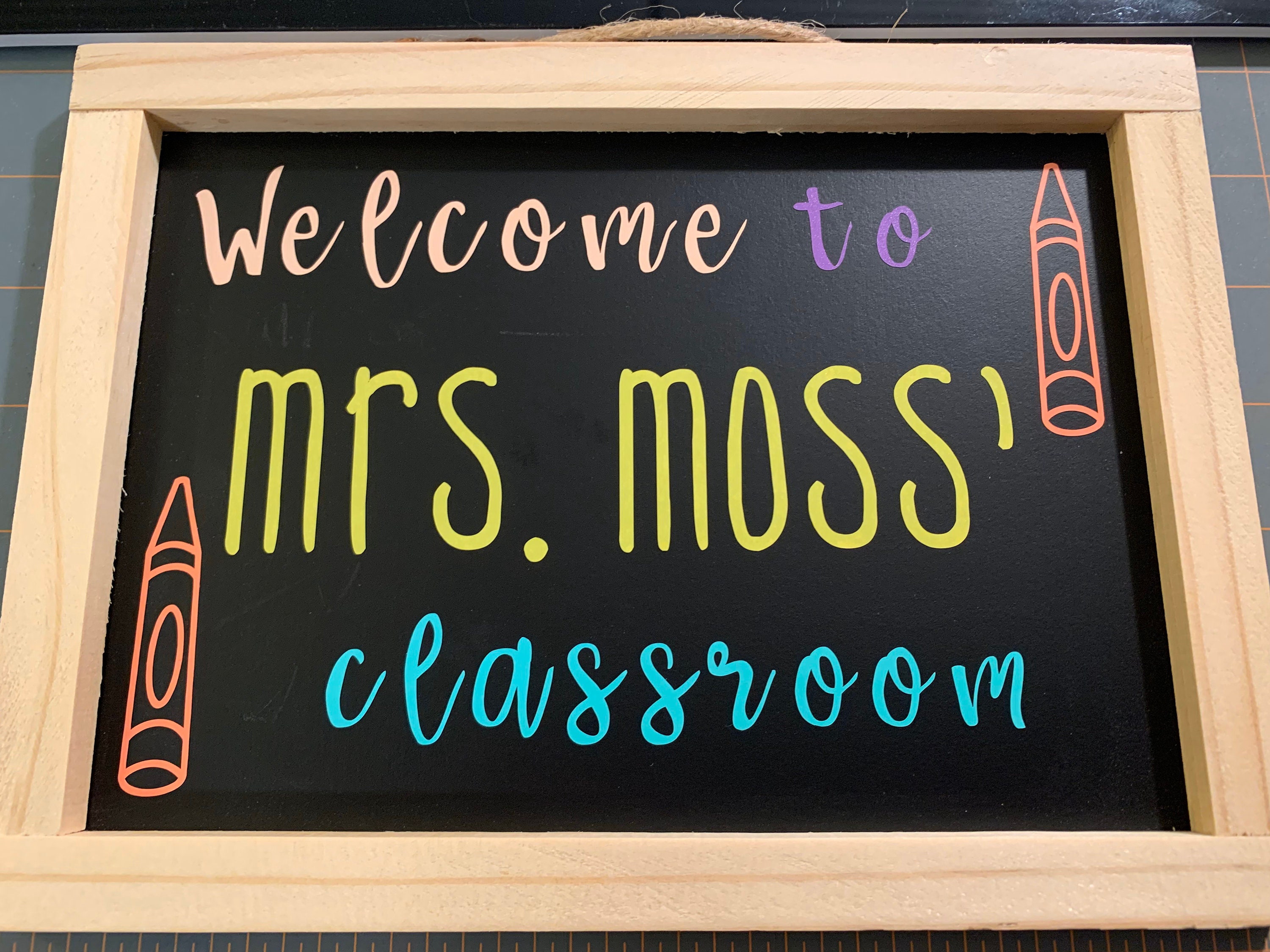 Personalized Teacher Chalkboard Sign Classroom Sign Wood Chalkboard ...