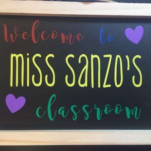 Personalized Teacher Chalkboard Sign - Classroom Sign - Wood Chalkboard ...
