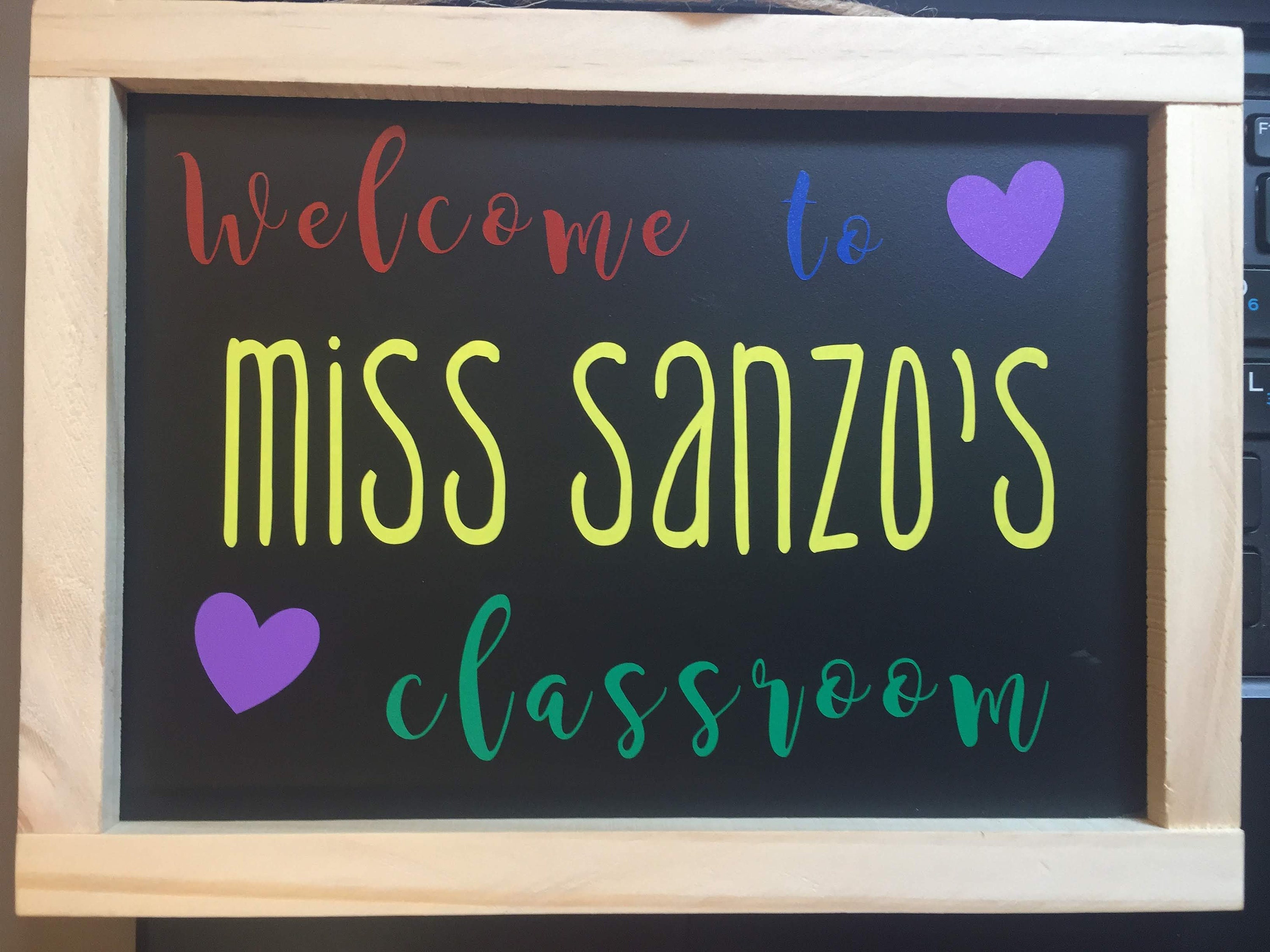 Personalized Teacher Chalkboard Sign Classroom Sign Wood Chalkboard ...
