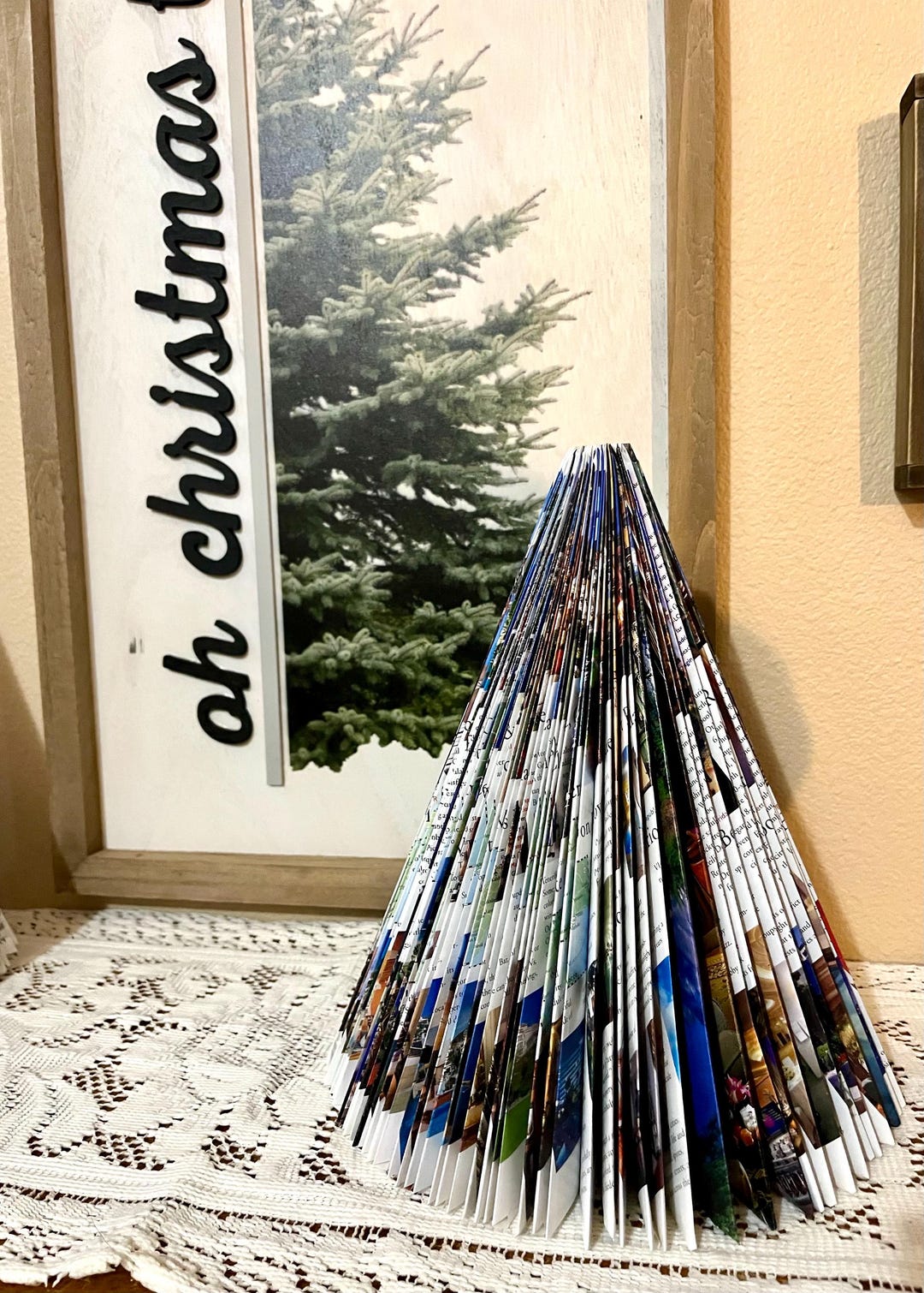 Handmade Folded Magazine Christmas Tree Book Folding Paper Folding ...
