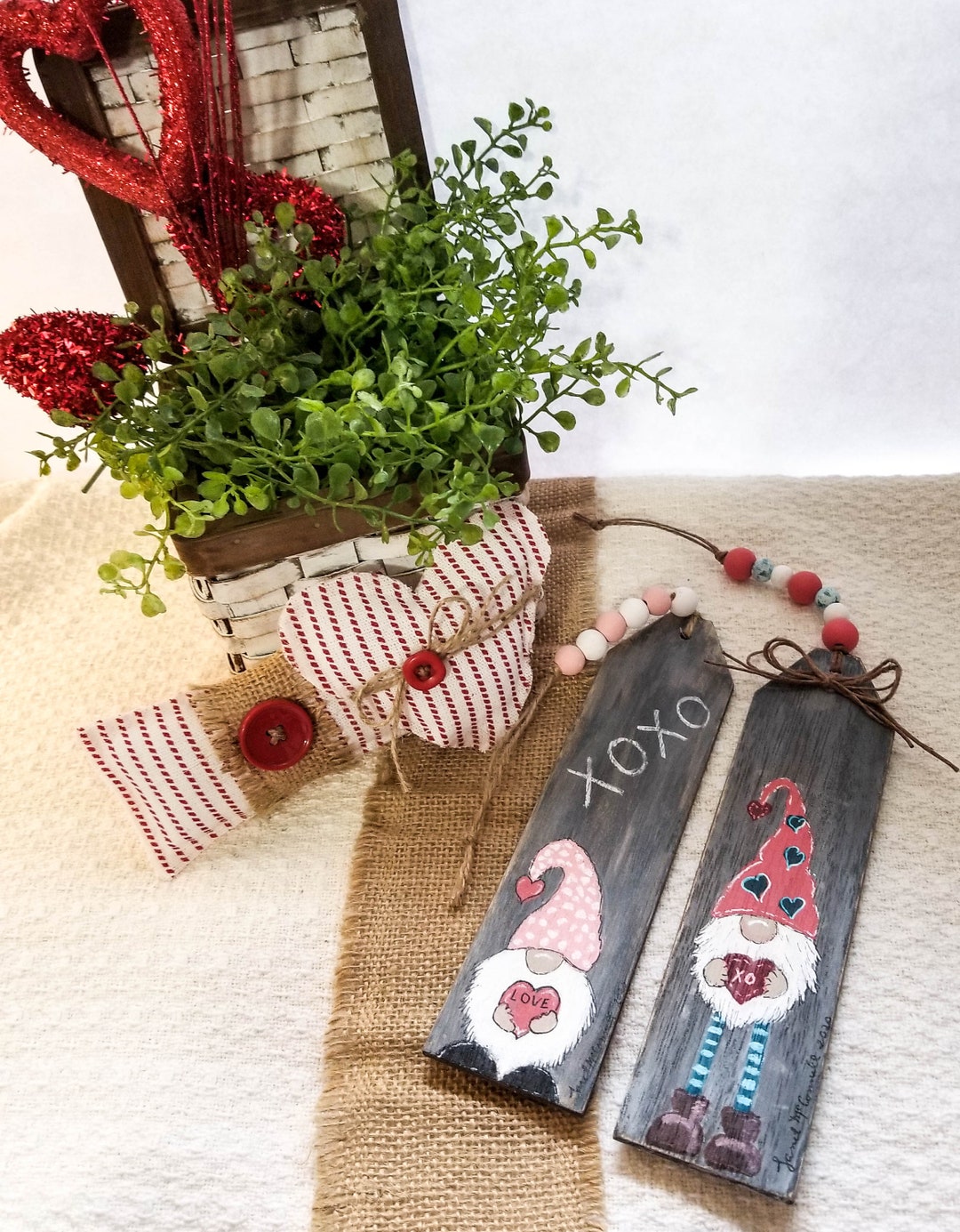 Hand Painted Gnomes Wooden Bookmarks Book Worm or Book Lovers Gift ...