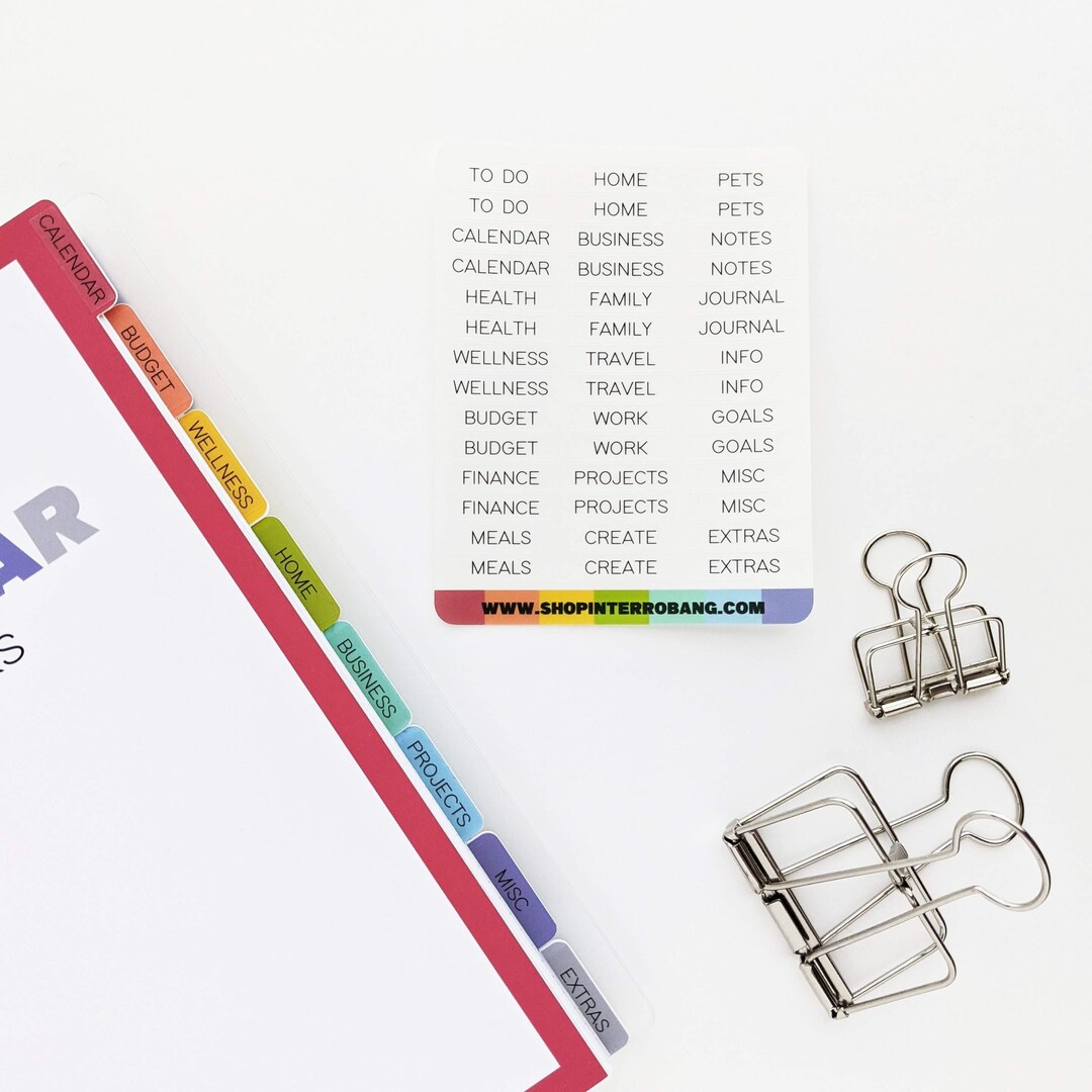Divider Tab Labels | Planner Stickers | Journaling Stickers - Etsy