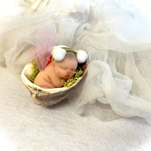 Polymer Clay Baby Fairy Doll Sleeping in Shell Art,dollhouse,gift ...