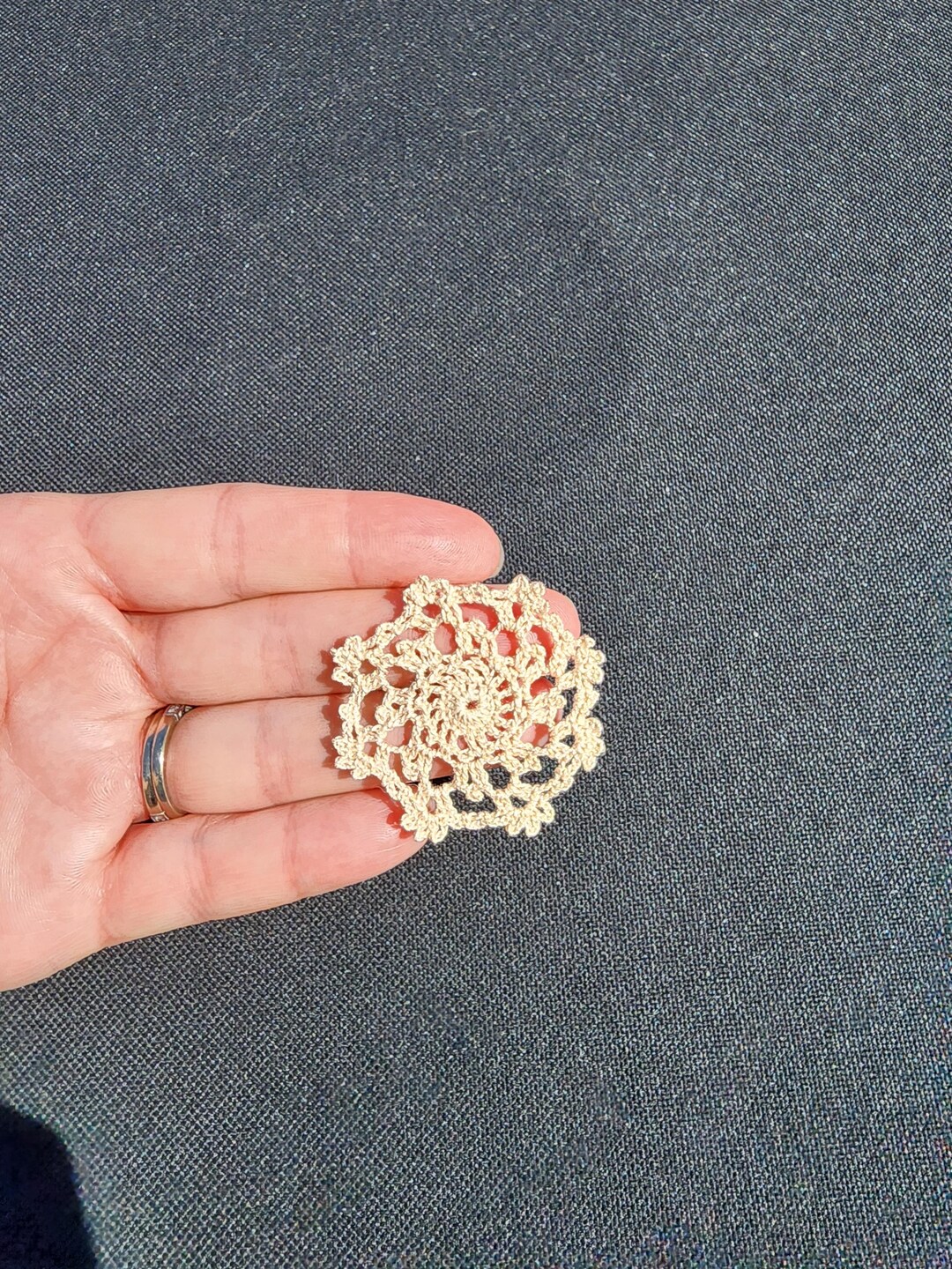 Miniature Beige Doily – Intricate Lace Detail, Perfect for Dollhouses ...