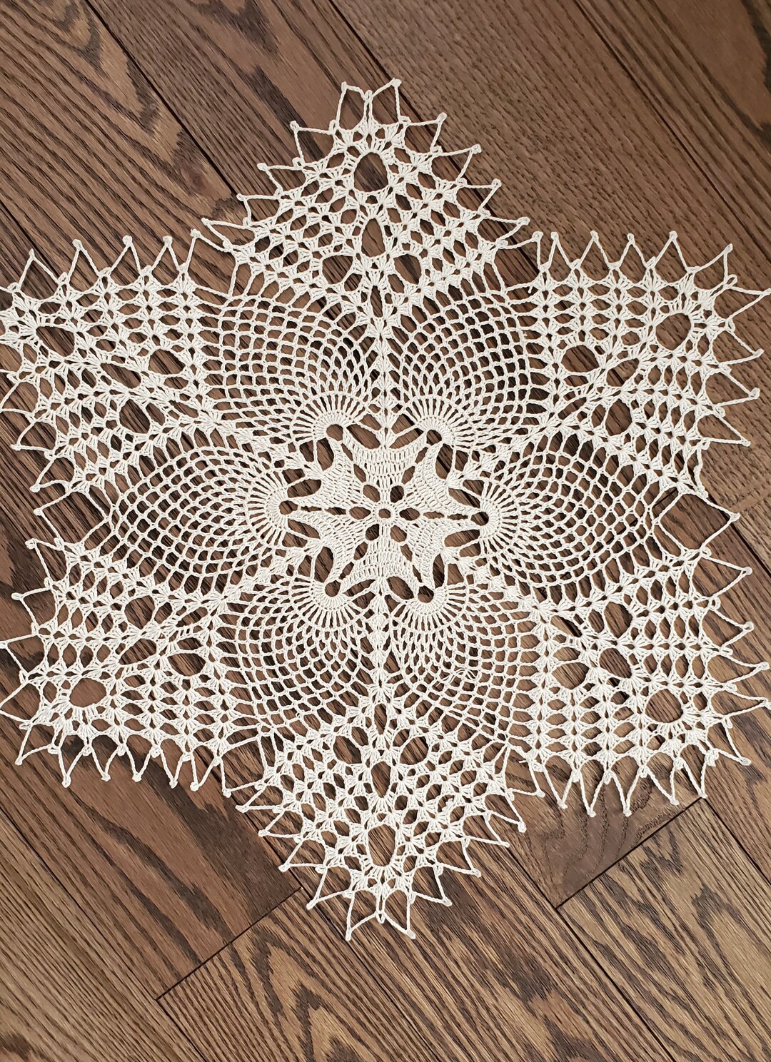 Beige 18 Inch Handmade Lace Doily, 100% Cotton Thread From Snehurka ...