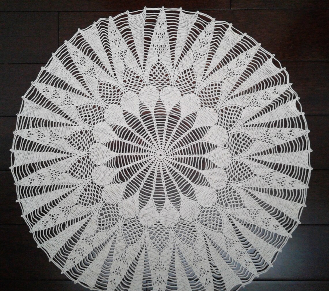 Handmade Ecru Beige Large Doily 21 Inches in Diameter - Etsy Denmark