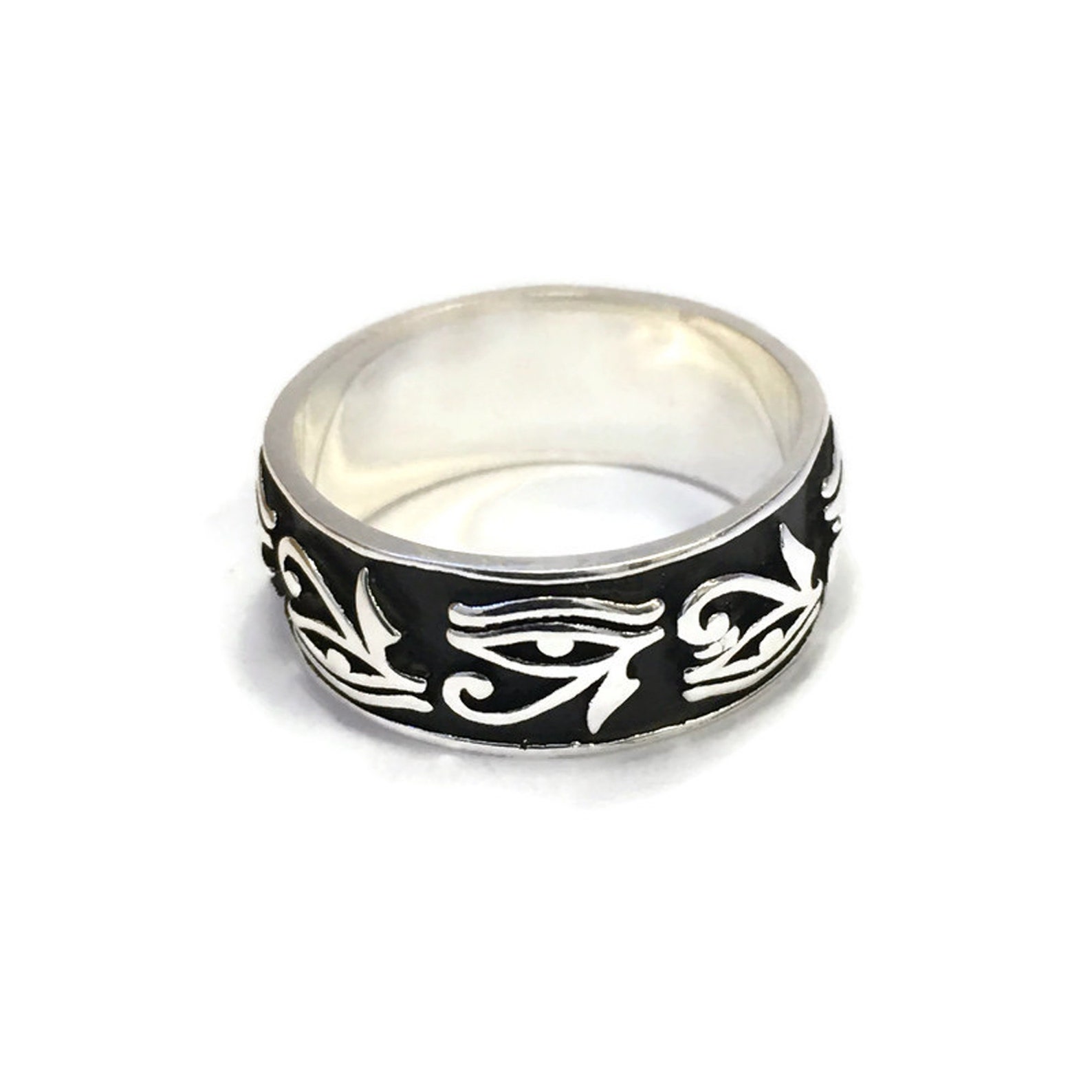 Silver Eye of Horus Band Ring Eye of Ra Ring God Eye Ring | Etsy