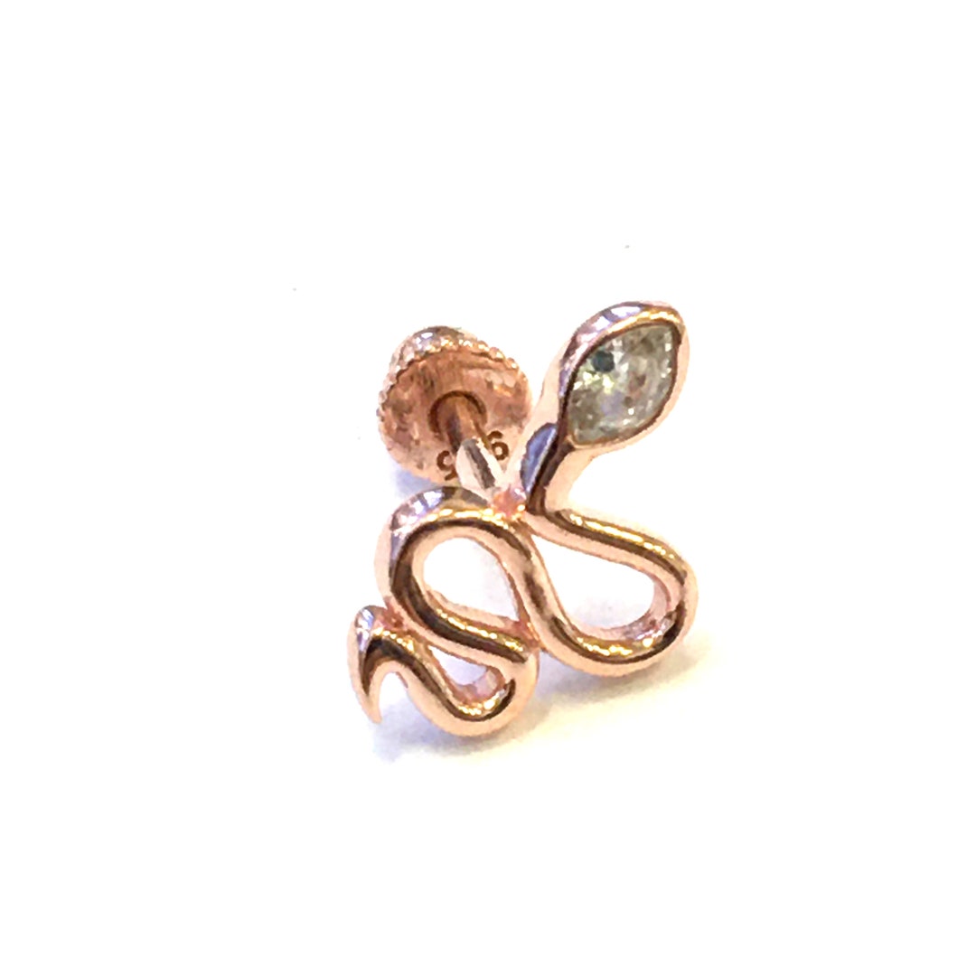 Solid Silver Snake Helix Rose Gold Plated Sterling, Helix Piercing ...
