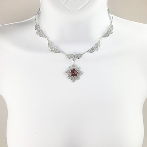 Ruby Silver Choker Necklace,sterling Silver Natural Red Ruby Gemstone ...