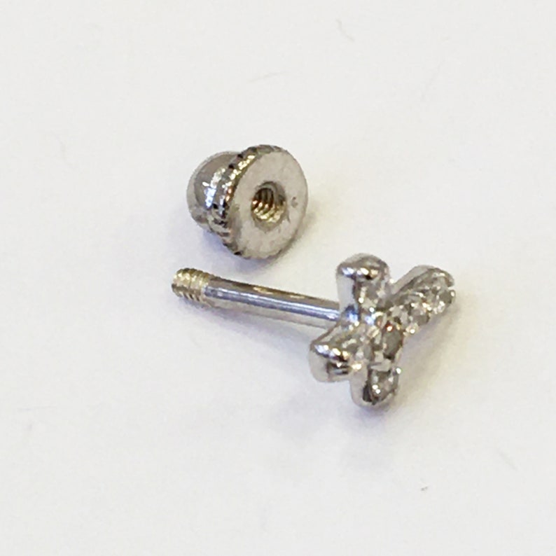 925 Sterling Cross Helix Cross Cartilage Piercing 18G - Etsy