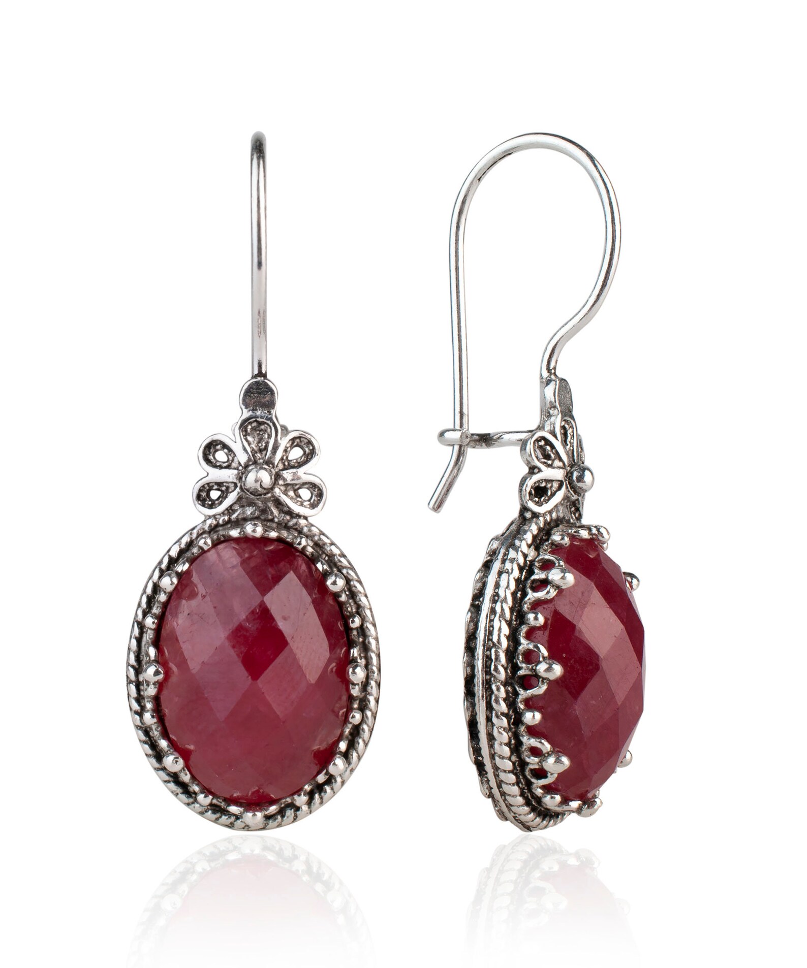 Ruby Silver Drop Earringswomen 925 Sterling Silver Opaque - Etsy