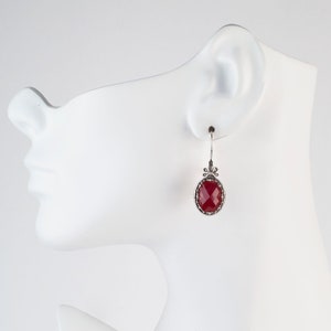 Ruby Silver Drop Earringswomen 925 Sterling Silver Opaque - Etsy
