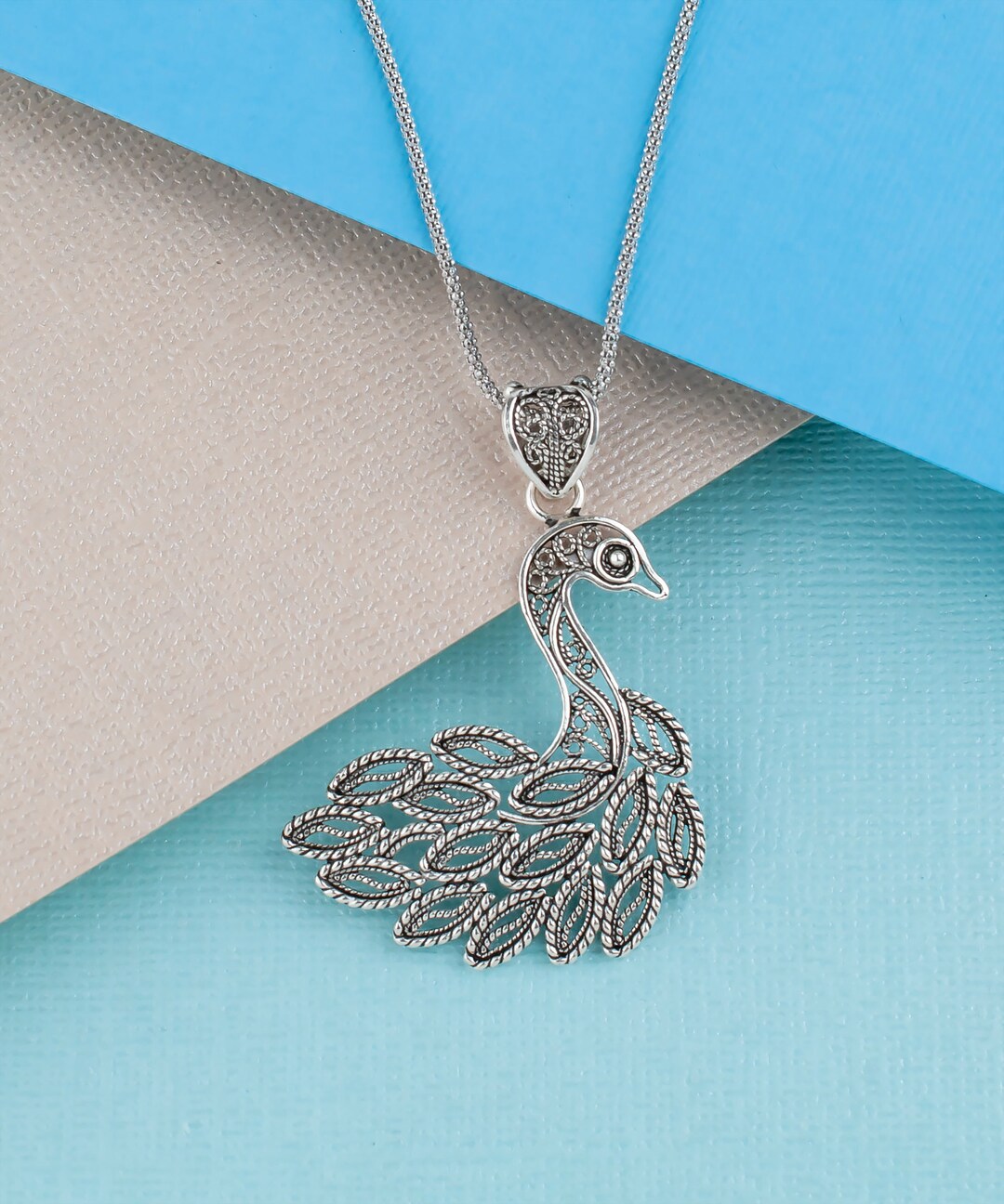 Swan Pendant, 925 Sterling Silver Swan Pendant and Silver Chain ...