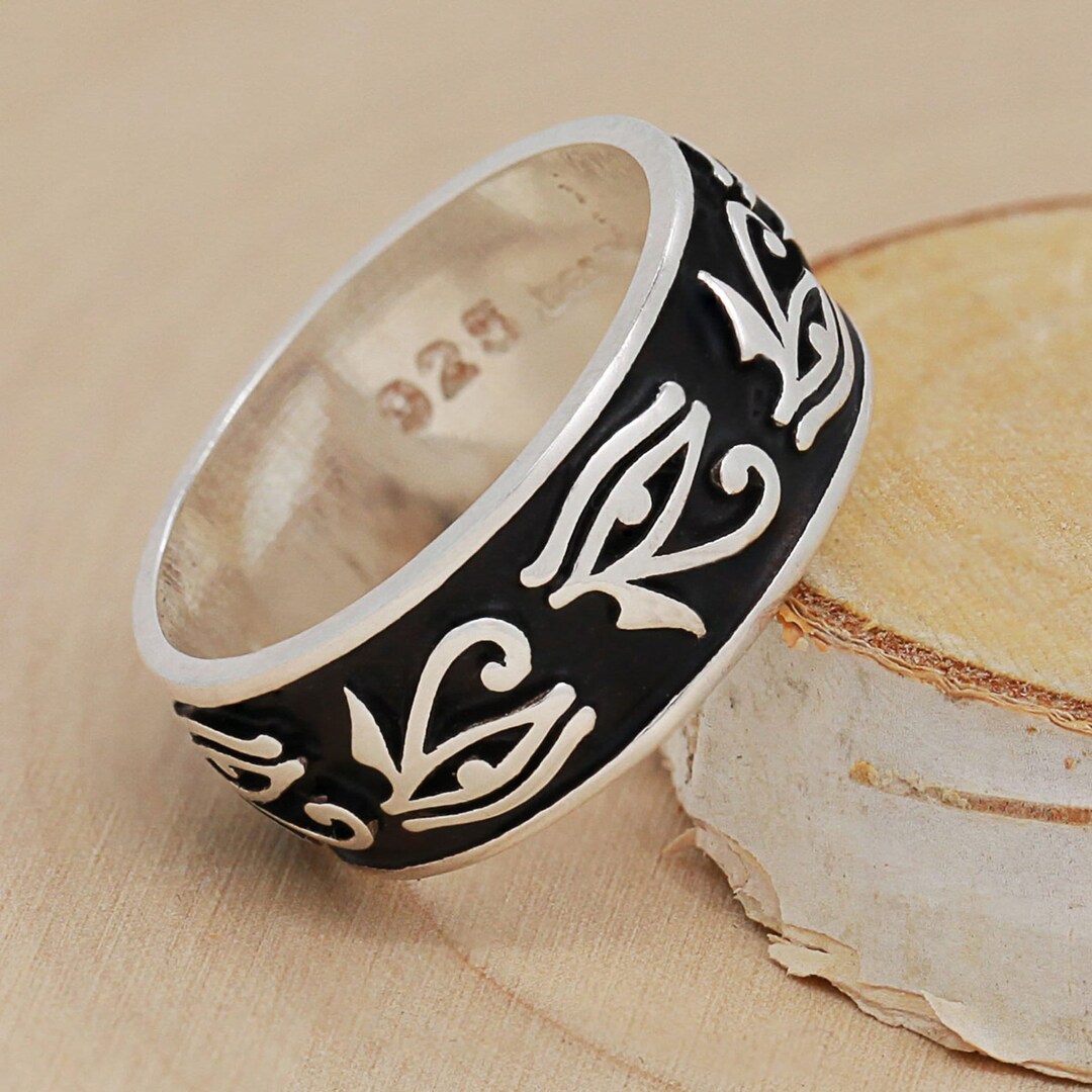 Silver Eye of Horus Band Ring, Eye of Ra Ring, God Eye Ring Gift ...