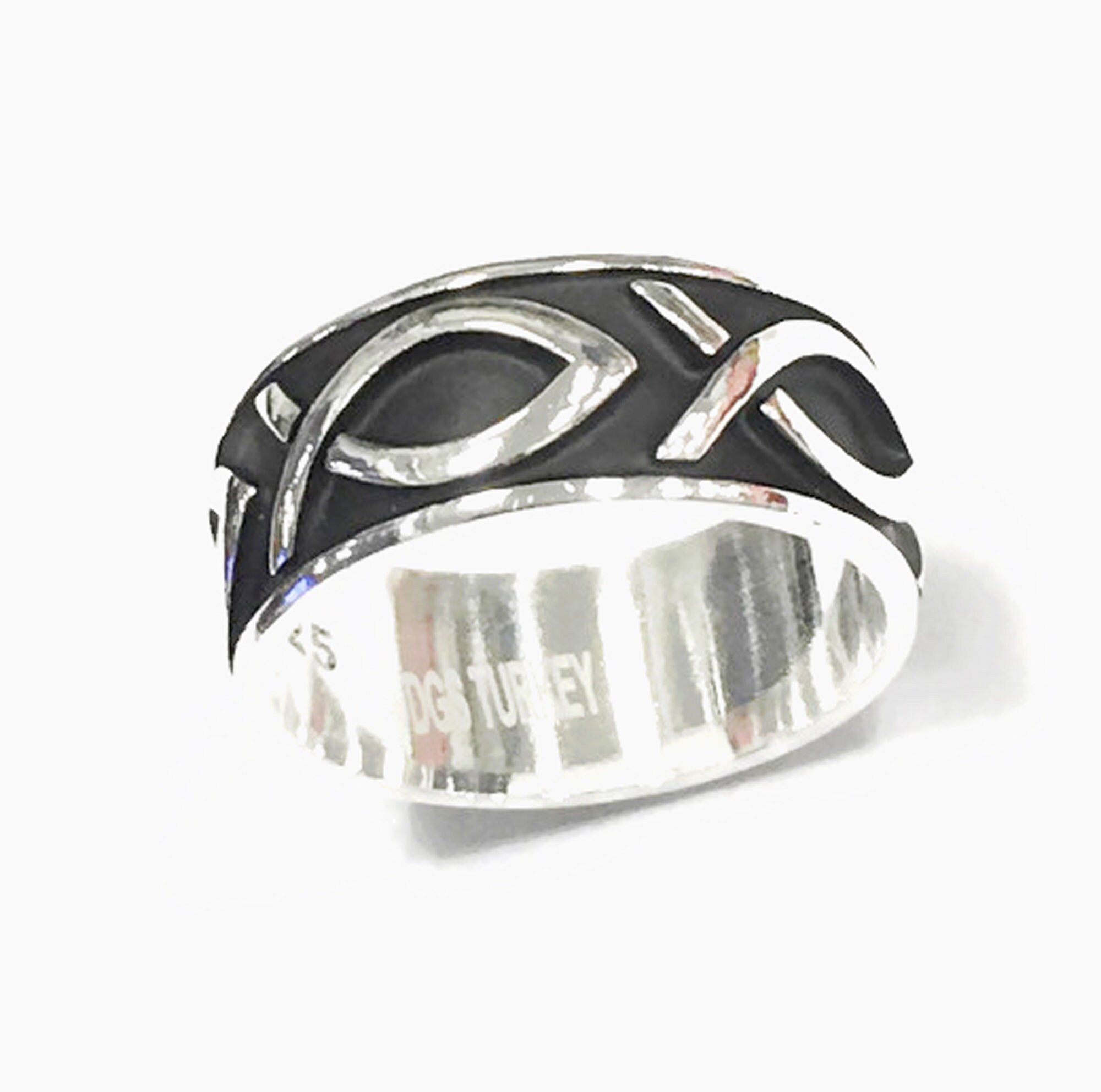 Jesus Fish Unisex Band Ring Sterling Silver Christian Fish | Etsy UK