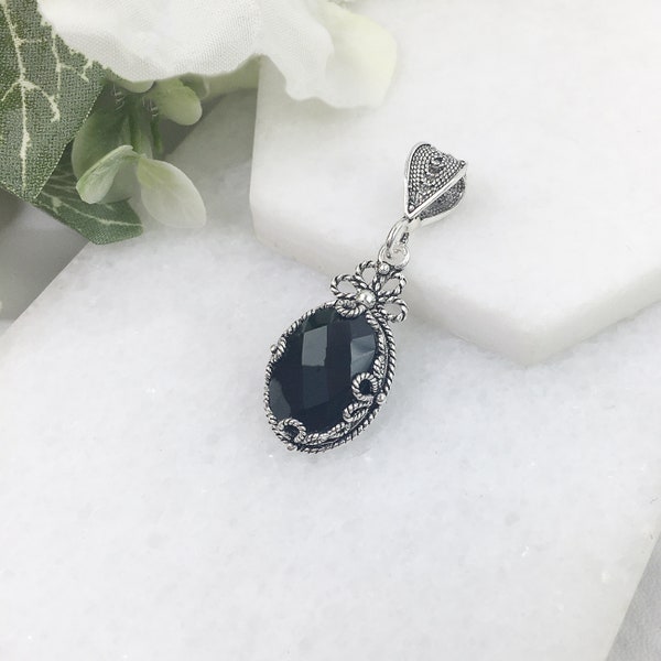 Black Spinel Pendant - Etsy