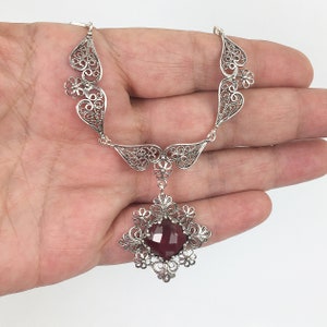 Ruby Silver Choker Necklace,sterling Silver Natural Red Ruby Gemstone ...