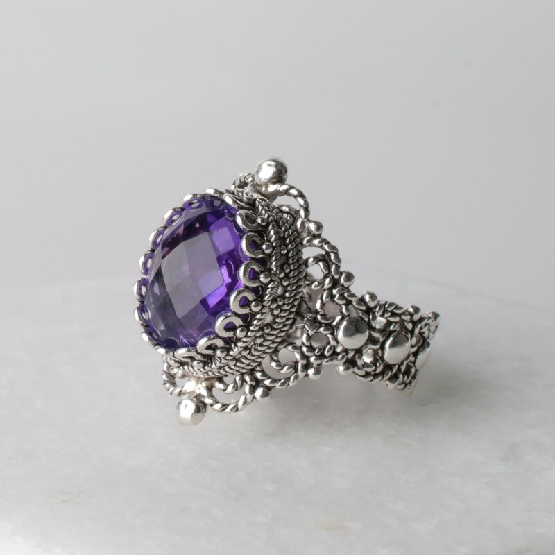 Purple Amethyst Ring - Etsy
