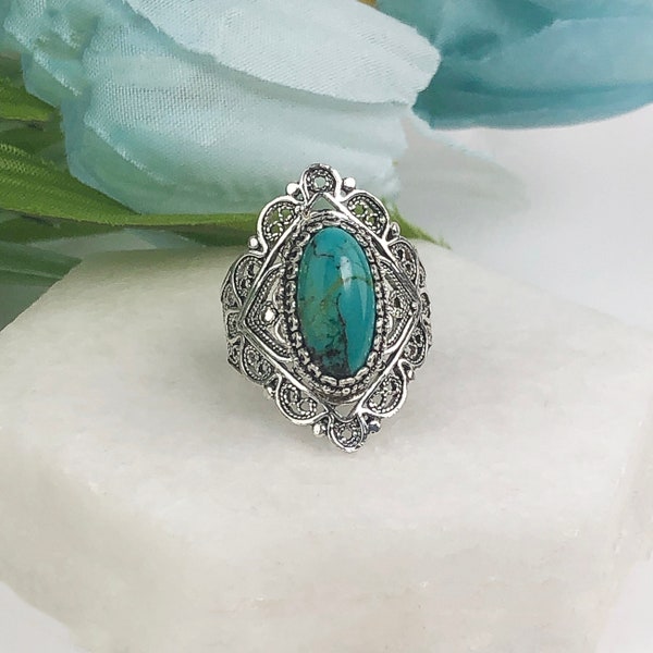 Genuine Turquoise Ring - Etsy