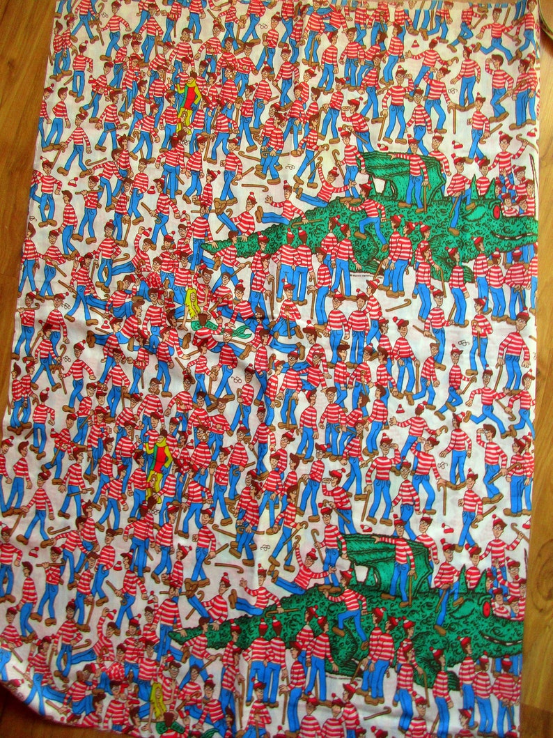 Where is Waldo Where is Walter Very Rare Vintage Fabric - Etsy