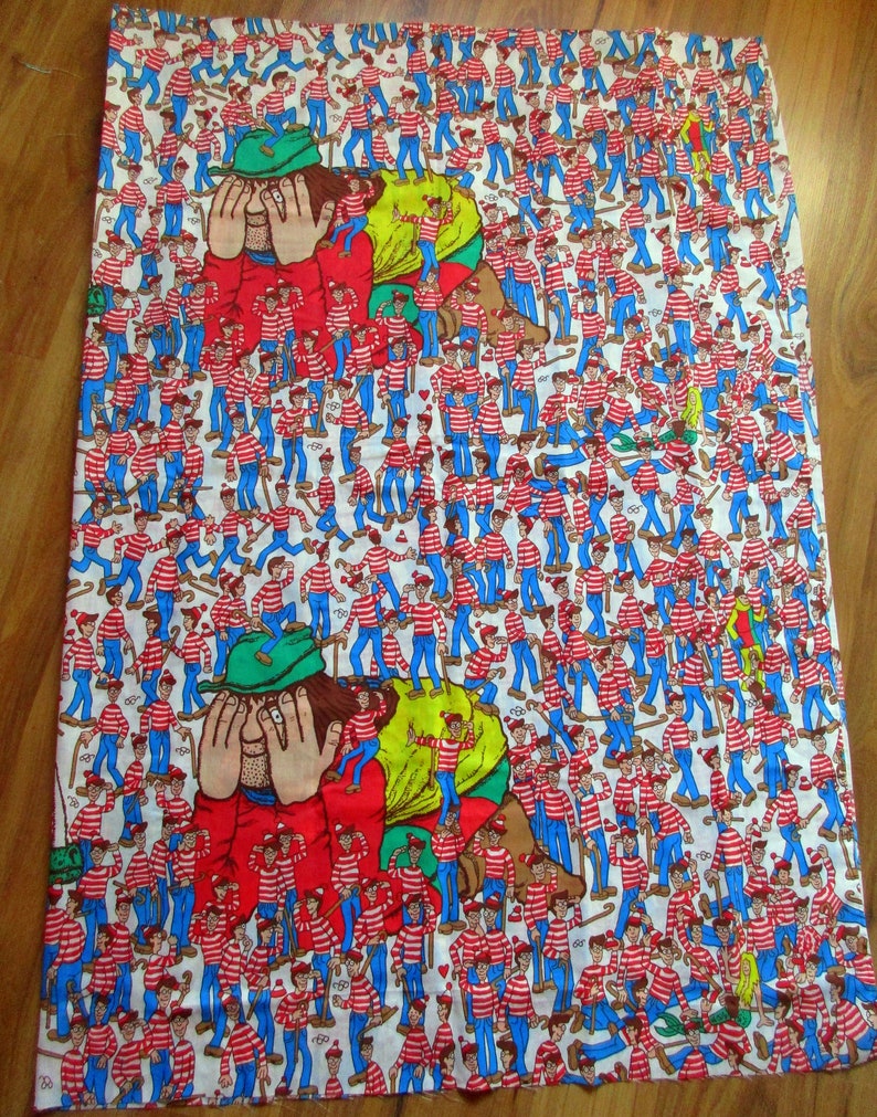 Where is Waldo Where is Walter Very Rare Vintage Fabric - Etsy