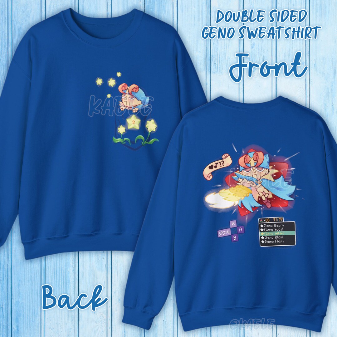 Geno Mario RPG Smrpg Inspired Sweatshirt, Double Sided Design, Geno ...