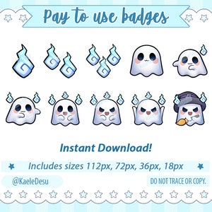 Spooky Ghost Twitch Badges | Cute Ghost Bit Badges | Stream Sub ...