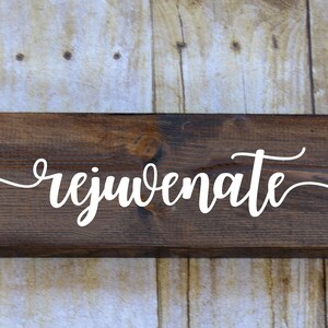 Rejuvenate Sign/ Bathroom Wall Decor / Spa Sign / Rustic | Etsy