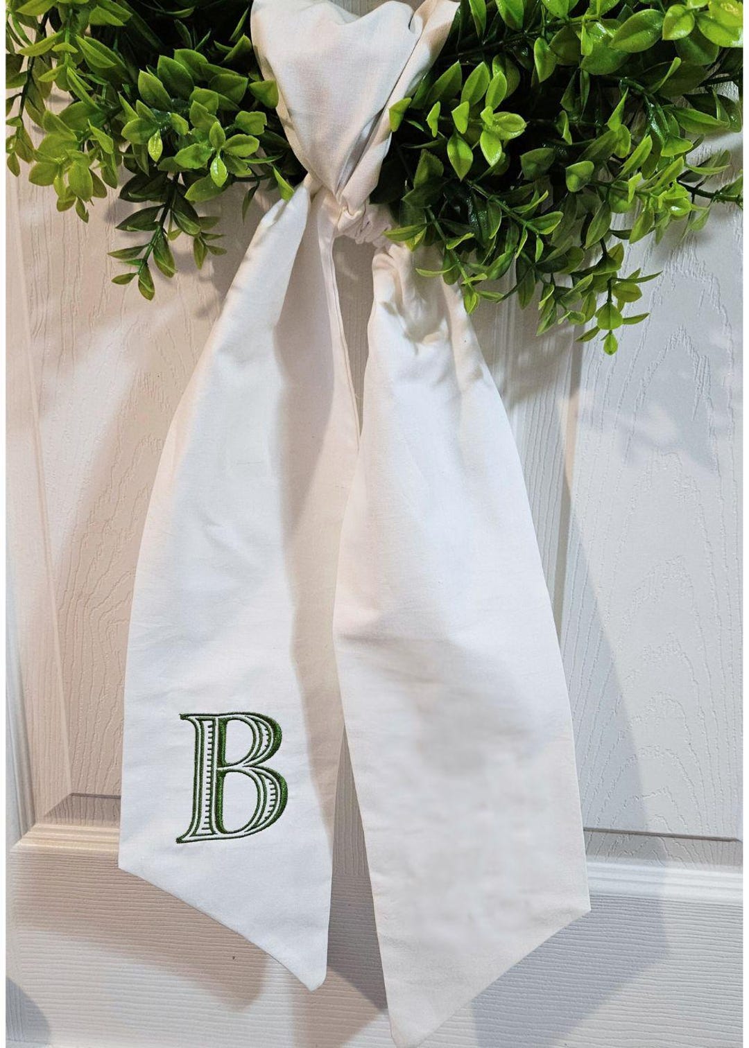 Monogram Wreath Sash, Spring Wreath Sash, Spring Decor, Front Door ...