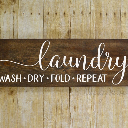 Wash Dry Fold Repeat Laundry Room Sign Laundry Room Decor - Etsy