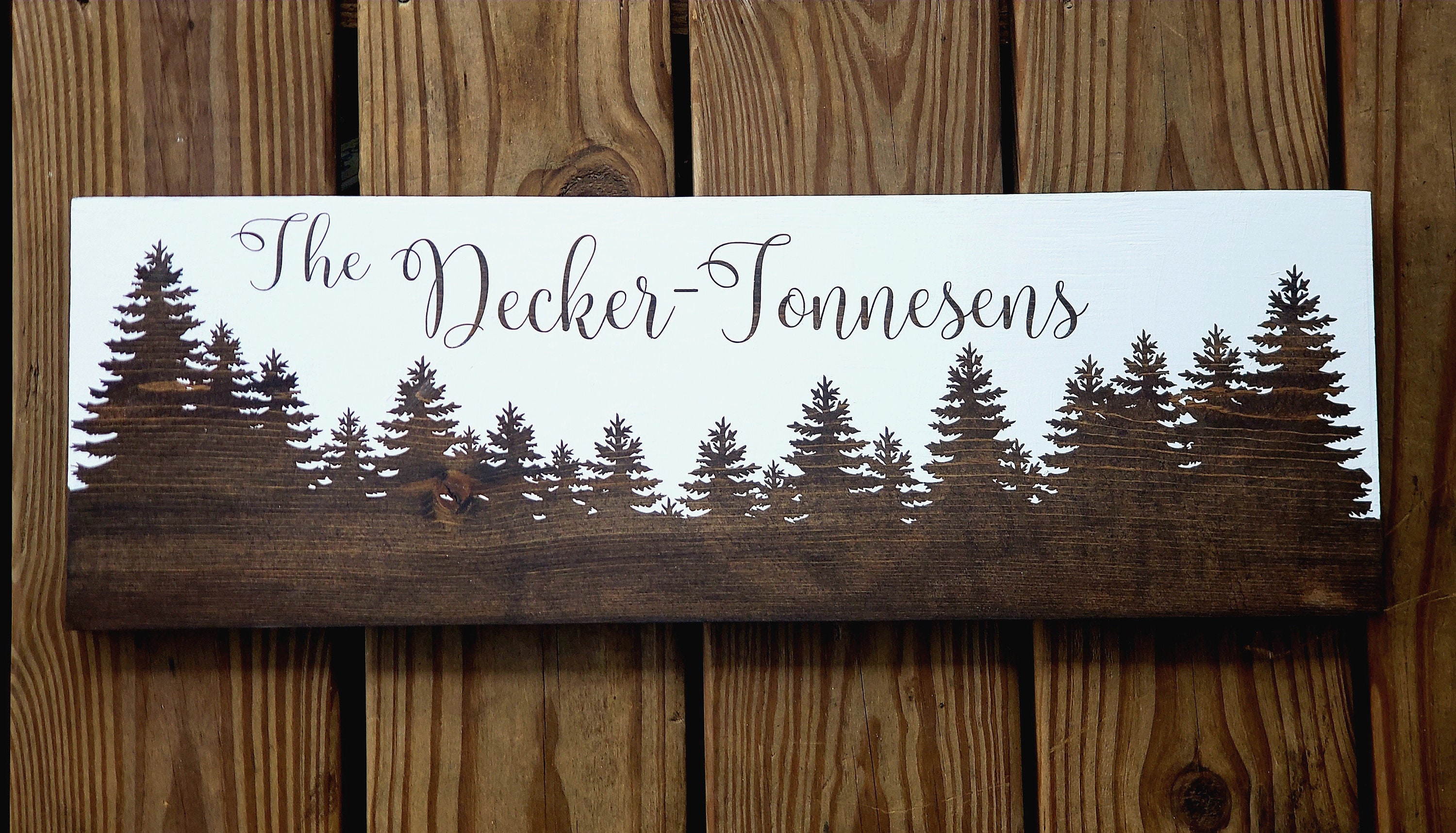 Personalized Family Name Sign Tree Landscape Last Name Wall | Etsy