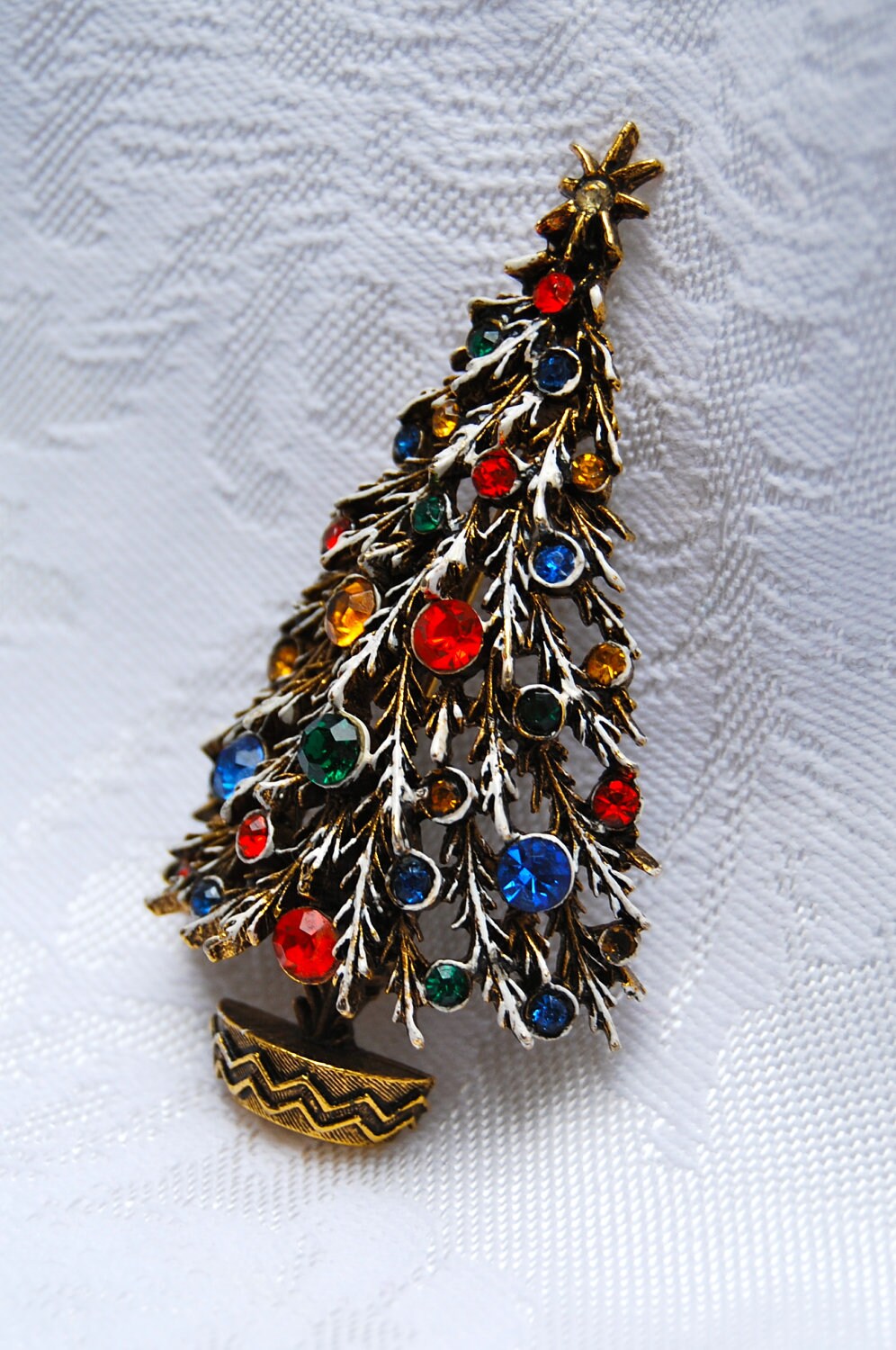 Designer Tree Pin Vintage ART Christmas Tree Pin Brooch - Etsy
