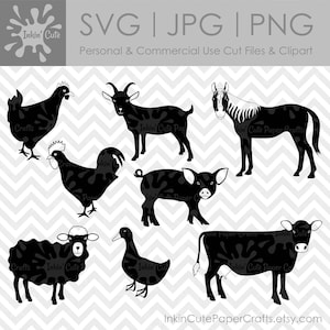 Barnyard Animal Clip Art, Farm Animal SVG, Barnyard Animal SVG, Farm ...