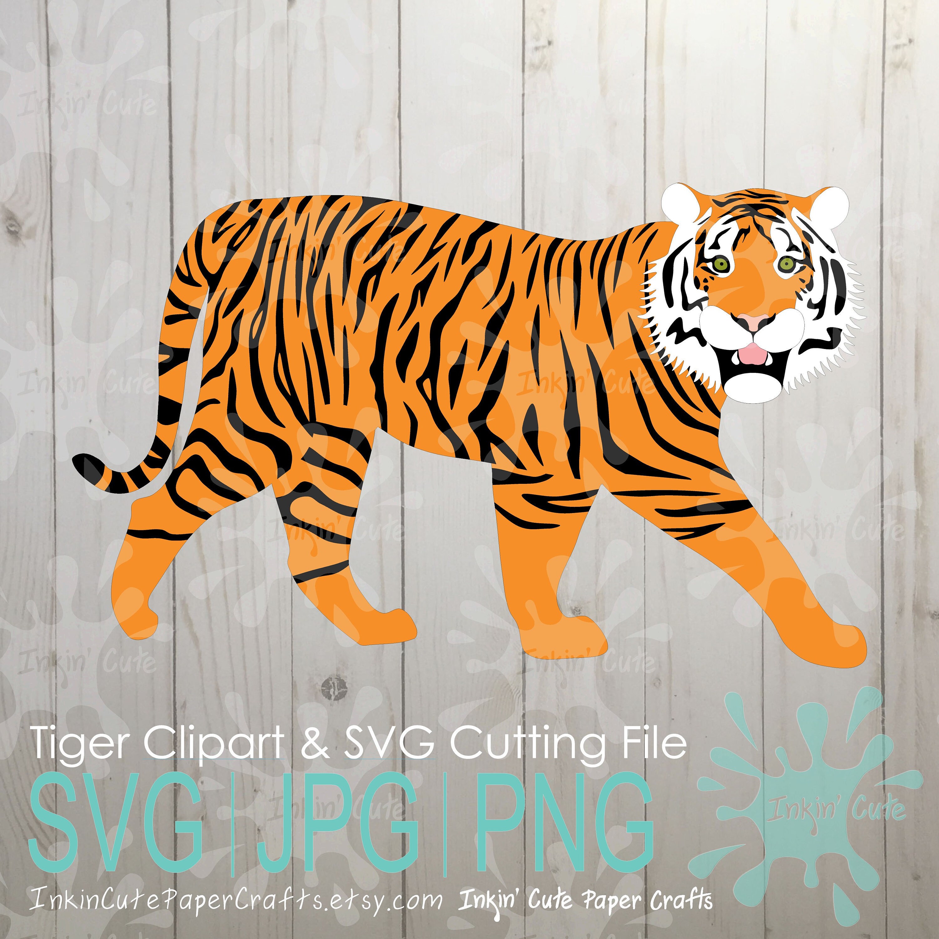 Tiger SVG File, Tiger SVG Cut File, Tiger Cut File, Tiger Clipart, SVG ...