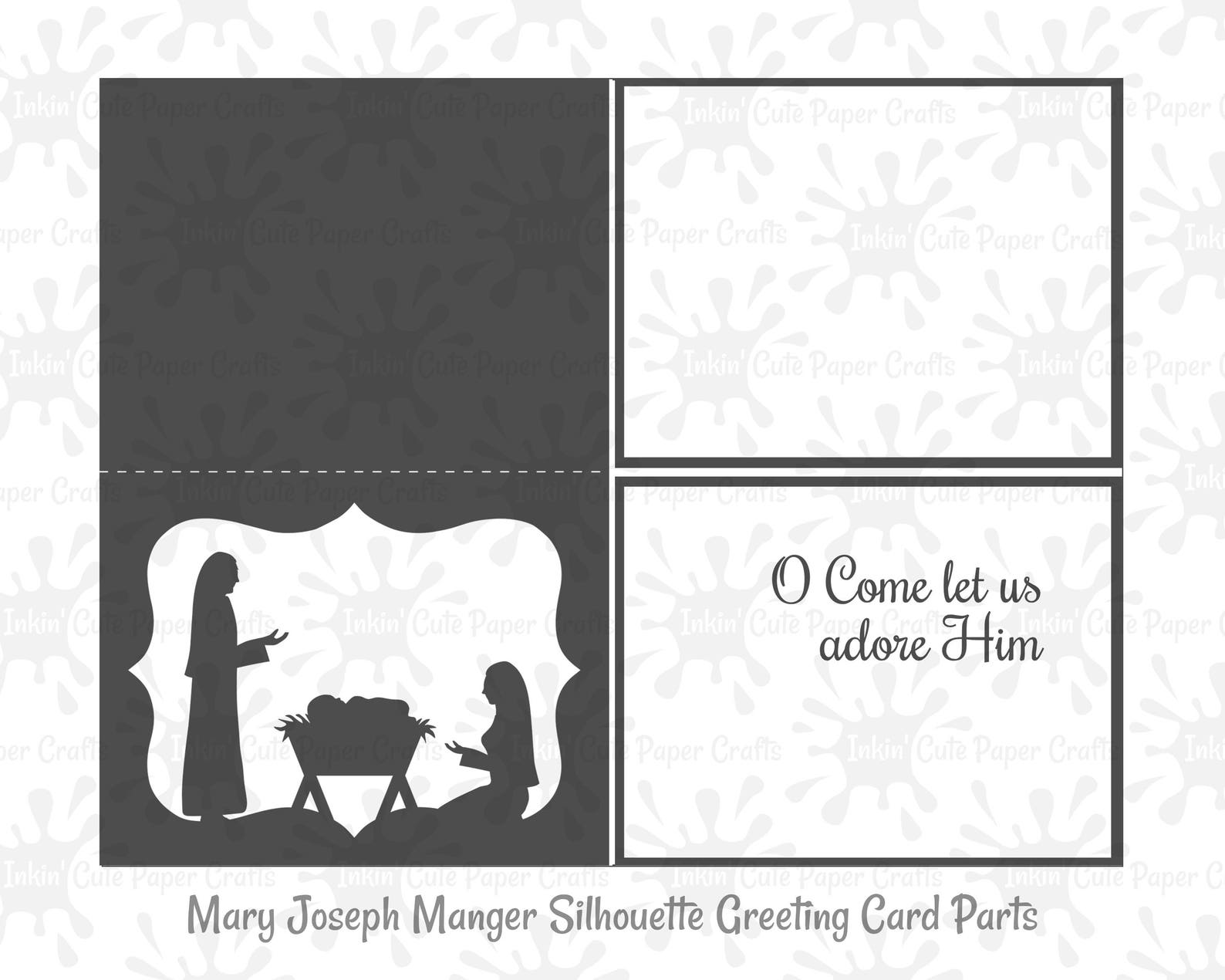 Nativity Card SVG, Manger SVG, Christmas Card Template, Nativity Scene ...