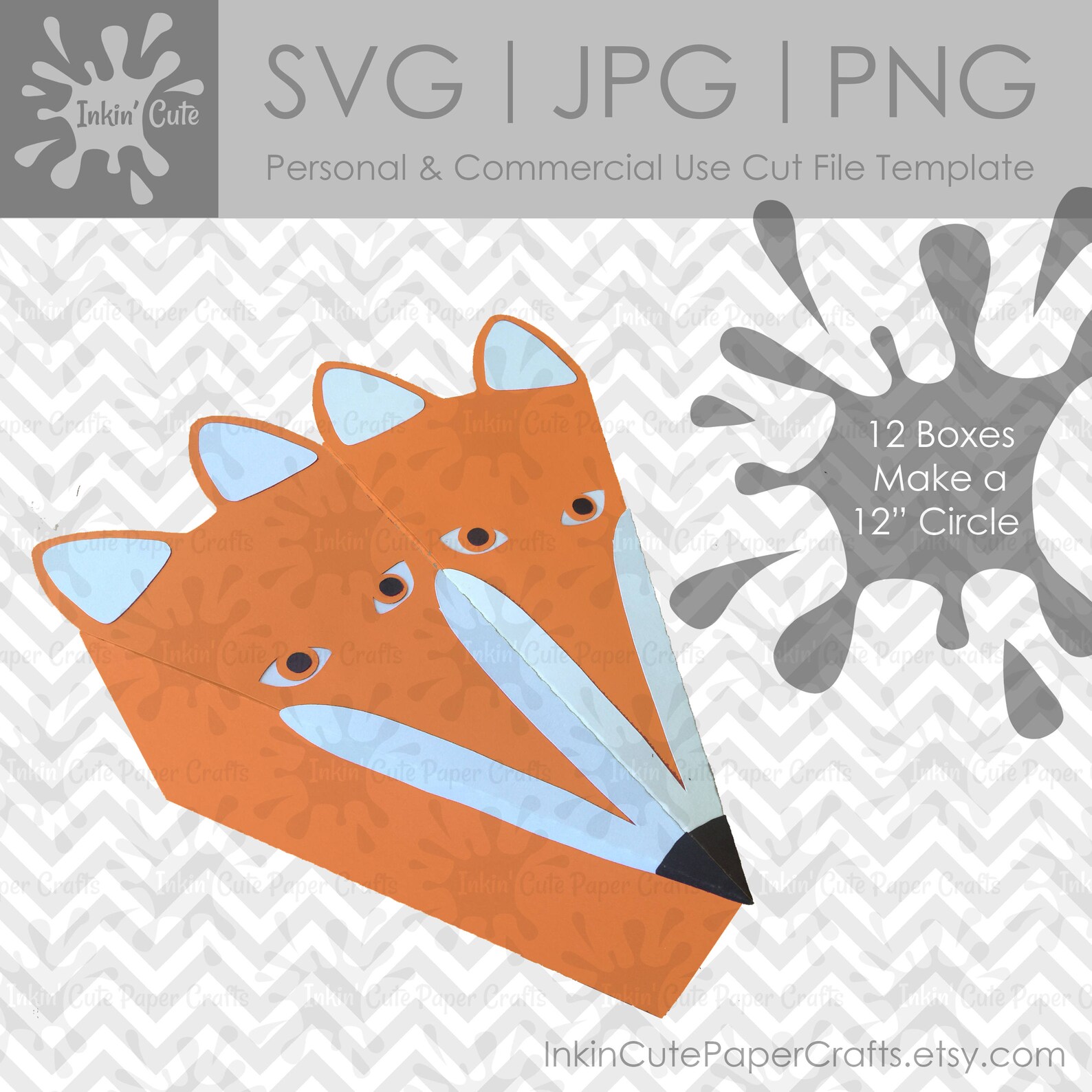 Fox Favor Box, Woodland Favor Box, Favor Box Template, Fox Box ...