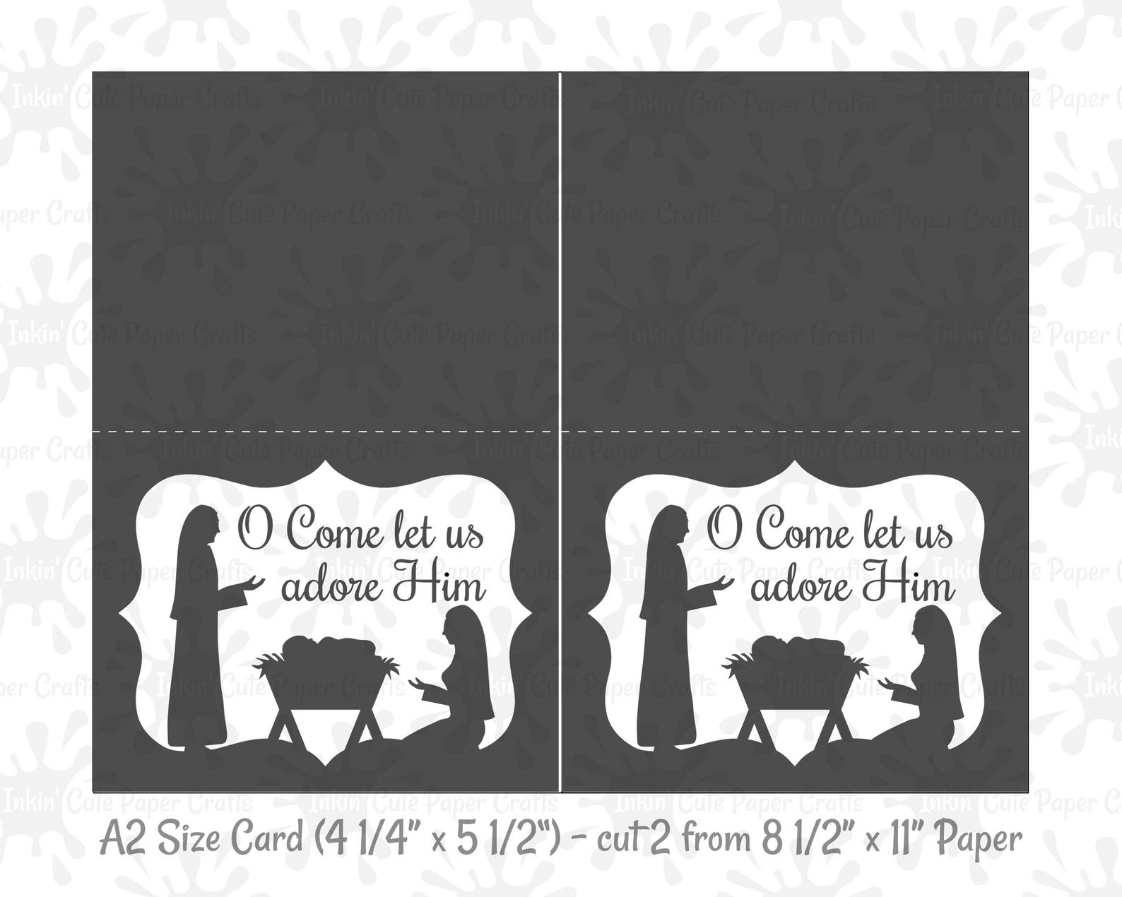 Nativity Card SVG, Manger SVG, Christmas Card Template, Nativity Scene ...