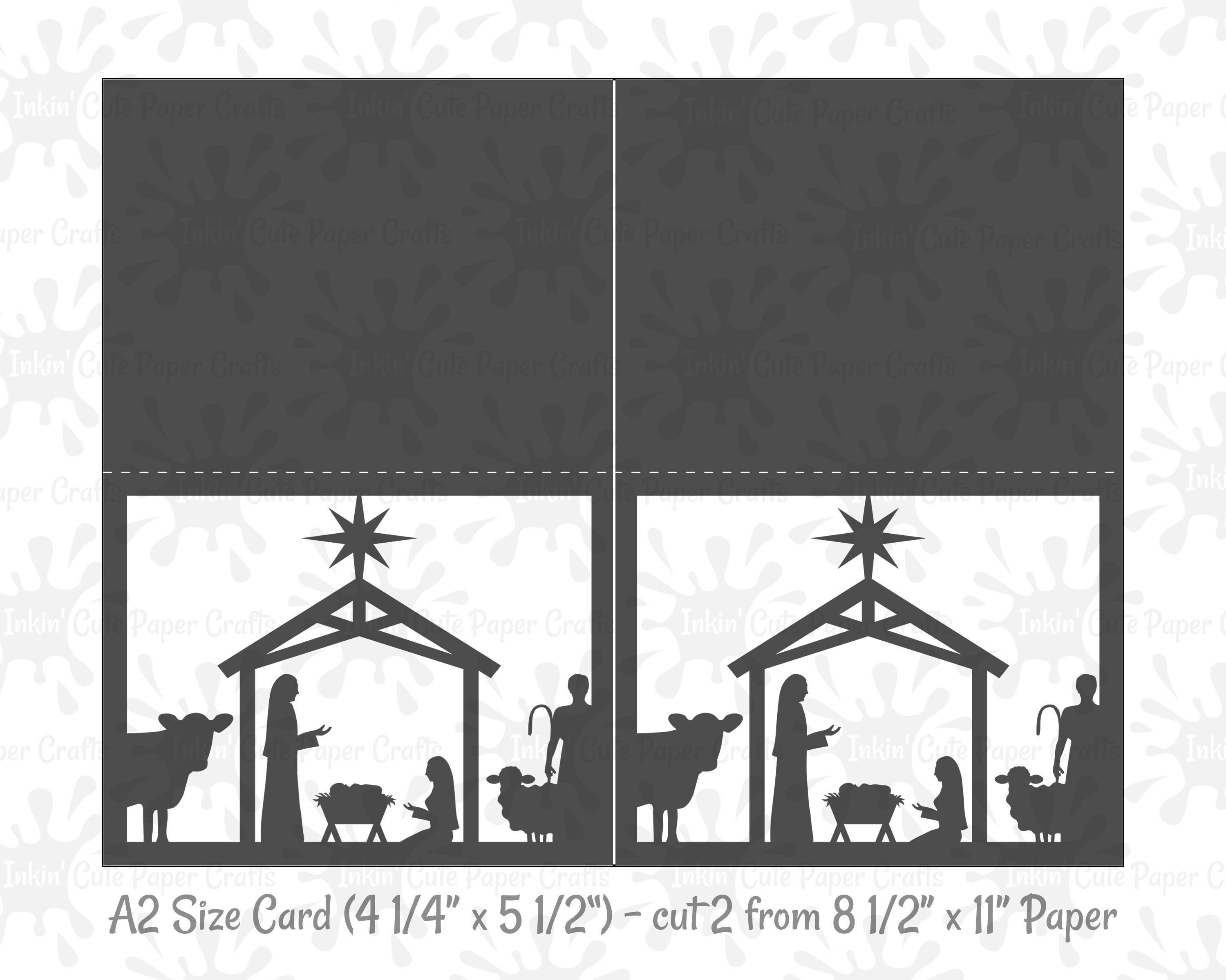 Nativity Scene Greeting Card SVG, Christmas Card SVG, Nativity SVG ...